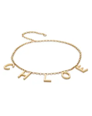 Chloé Logo Letter Chain Belt - Vintage Gold