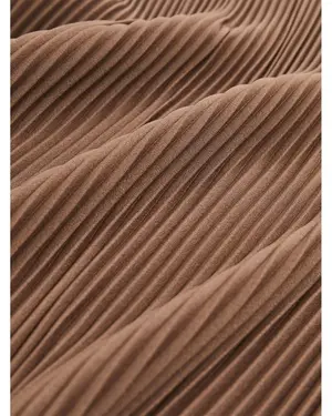 REISS Pippa Jersey Pleated Column Skirt - Chocolate