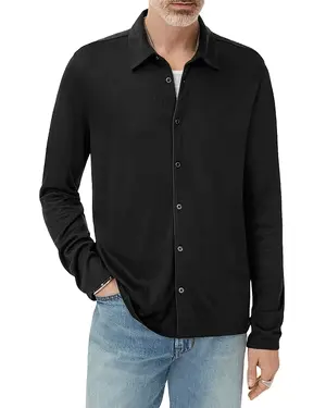 John Varvatos Caserta Regular Fit Button Front Shirt - Black