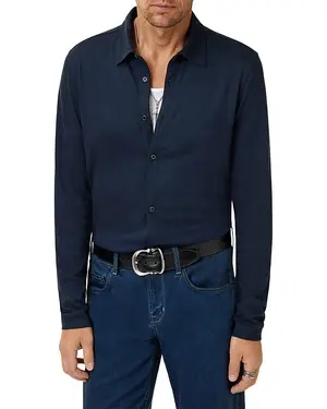 John Varvatos Caserta Regular Fit Button Front Shirt - Midnight