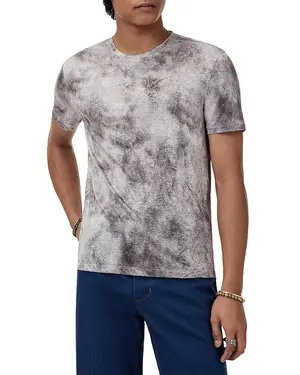 John Varvatos Campana Regular Fit Linen Tee - Seal Gray