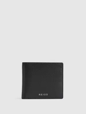 REISS Cabot Leather Wallet - Black