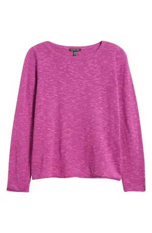 Eileen Fisher Boat Neck Organic Linen & Cotton Sweater