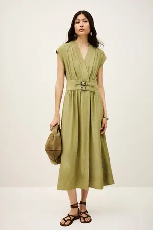 Ba&sh Dove Midi Wrap Dress