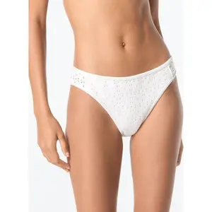 Michael Kors High Leg Inset Bikini Bottom White