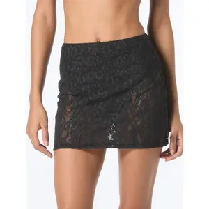 Michael Kors Lace Pull On Cover Up Skirt - Black