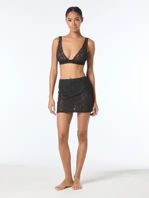 Michael Kors Lace Pull On Cover Up Skirt - Black