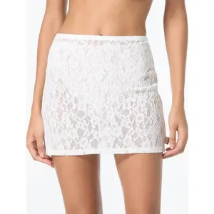 Michael Kors Lace Pull On Cover Up Skirt - White