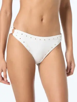 Michael Kors Ring Side Bikini Bottom - White