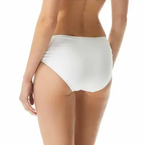 Michael Kors Shirred Bikini Bottom - White