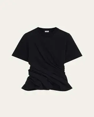 Loewe Short-sleeve Draped Twisted T-shirt - Black