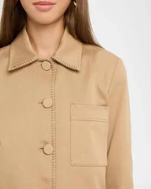 Gabriela Hearst Ulu Blanket-stitched Chore Jacket - Camel
