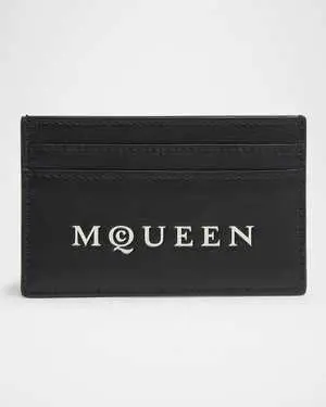 Alexander McQueen Logo Leather Card Holder - Blackmulti