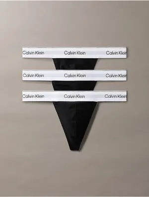 Calvin Klein Icon Cotton Stretch 3-pack Thong - Black