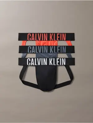 Calvin Klein Intense Power Micro 3-pack Jock Strap - Black / Turbulence / Vermillion Brown