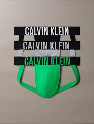 Calvin Klein Intense Power Micro 3-pack Jock Strap Misty Grey / Black / Blossom Green