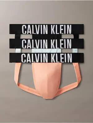 Calvin Klein Intense Power Micro 3-pack Jock Strap Papaya Punch/black/moonlight Jade