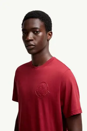 Moncler Three-dimensional Logo Cotton T-shirt - Red