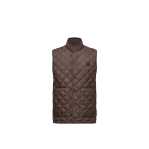 Moncler Lycope Diamond-Quilted Down Vest Brown