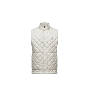 Moncler Lycope Diamond-Quilted Down Vest Grey