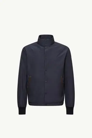 Moncler Lanques Leather-trimmed Down Jacket - Blue