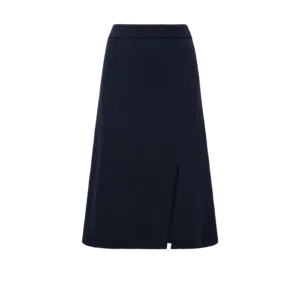 Moncler Wool And Cashmere Midi Skirt Blue