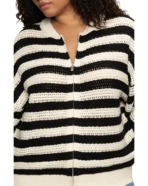 Sanctuary Open Knit Bomber Jacket