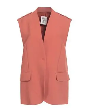 SEMICOUTURE Sleeveless Single-breasted Blazer - Rust