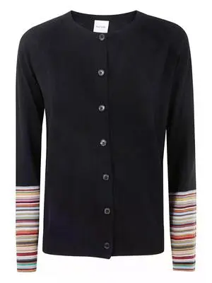 Paul Smith Striped-cuff Cardigan - Black