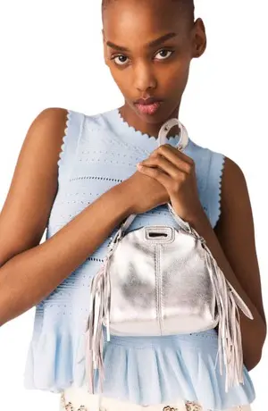 Maje Miss M Micro Bag - Silver