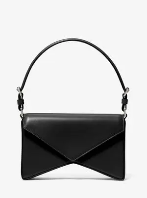 Michael Kors Manhatta Medium Leather Shoulder Bag - Black
