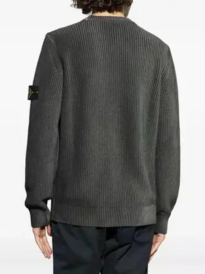 Stone Island Logo-patch Knit Sweater - Grey