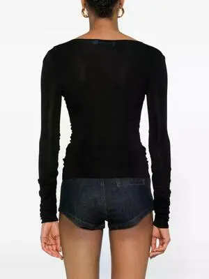 SELF-PORTRAIT Long-sleeve T-shirt With Button Detailing