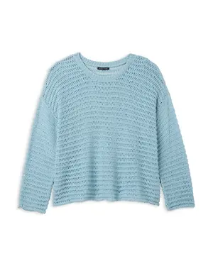 Eileen Fisher Crewneck Cord Yarn Pullover Sweater - Pale Sky