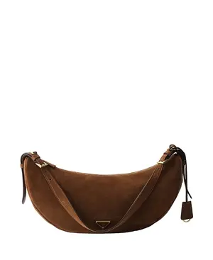 Prada Demi-lune Large Shoulder Bag - Brown