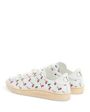 Valentino Garavani Leather Printed Lace-up Sneakers - White Multi