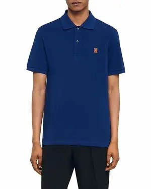 Sandro Short Sleeve Logo Polo Shirt - Navy Blue