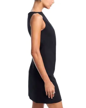 Theory Sleeveless Boat Neck Mini Dress - Black