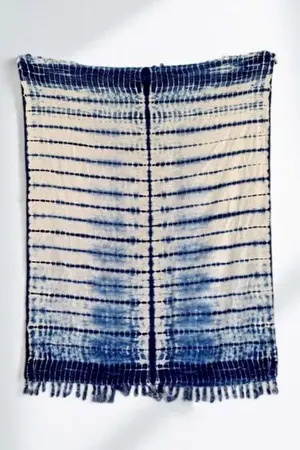 PILLOWPIA Indigo Shibori Throw - Spine