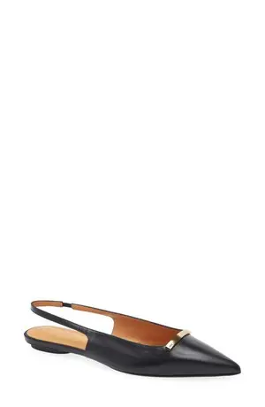 TOD'S Barretta Pointed Toe Slingback Flats - Nero
