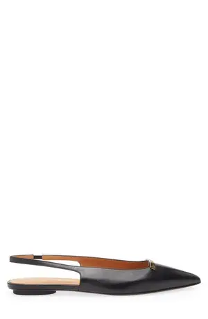 TOD'S Barretta Pointed Toe Slingback Flats - Nero