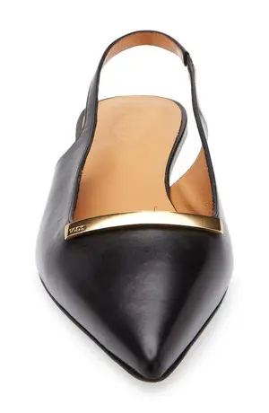 TOD'S Barretta Pointed Toe Slingback Flats - Nero