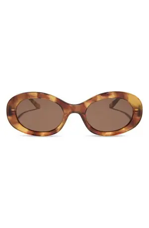 DIFF Lainey 52mm Oval Sunglasses Brown Fleur/brown