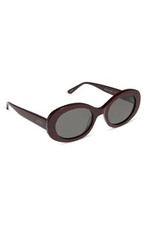 DIFF Lainey 52mm Oval Sunglasses - Dark Cherry Lacquer/grey