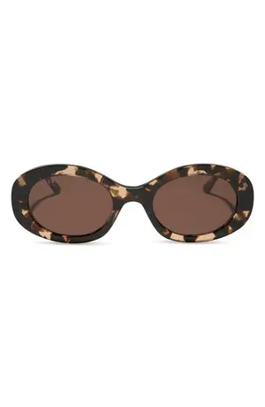 DIFF Lainey 52mm Oval Sunglasses - Espresso Tortoise / Brown