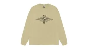 StÜssy Skull Wings Long Sleeve Pigment Dyed Tee Shirt Elm