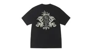 StÜssy Double Dragon Pigment Dyed Tee Shirt - Black