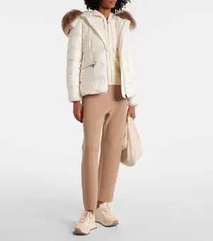 Moncler Boed Shearling-trimmed Down Jacket - White