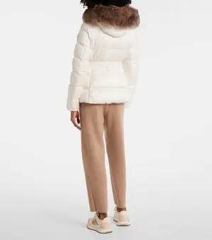 Moncler Boed Shearling-trimmed Down Jacket - White