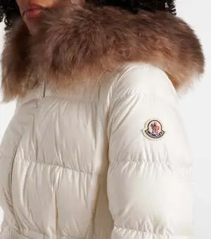 Moncler Boed Shearling-trimmed Down Jacket - White